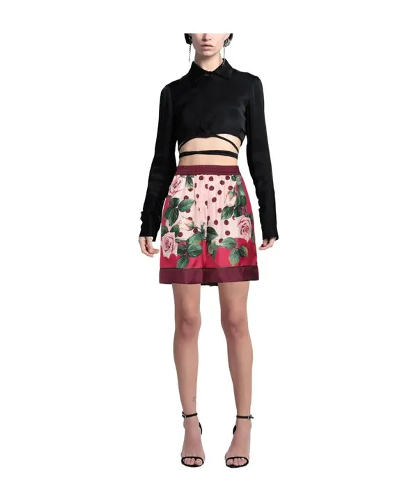 Dolce & Gabbana Satin Polka Dot Midi Skirt
