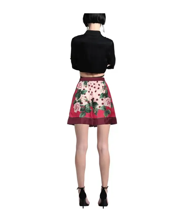 Dolce & Gabbana Satin Polka Dot Midi Skirt