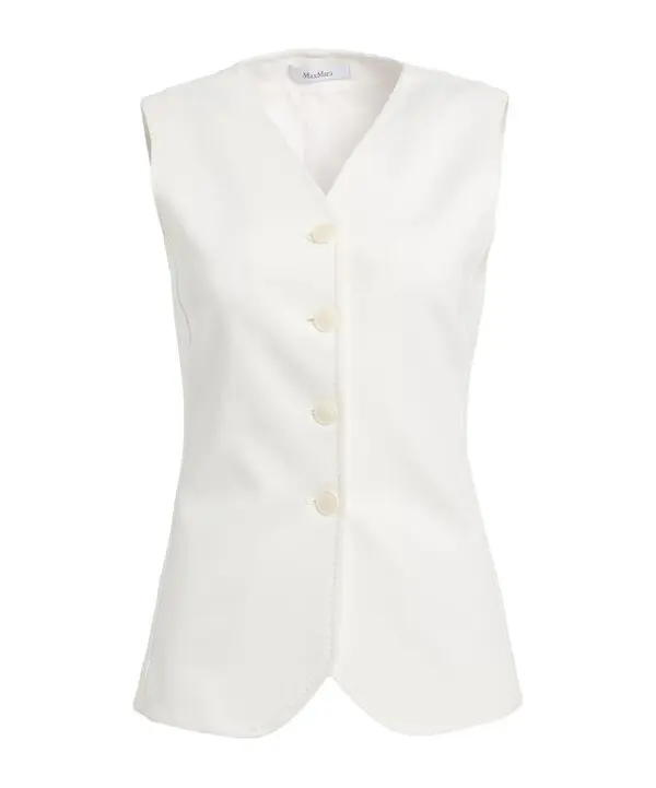 Max Mara Solid Waistcoats - White