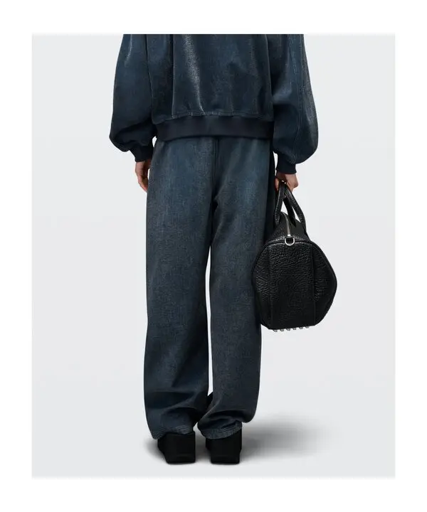 Alexander Wang Logo Elastic Brushed Denim Sweatpant