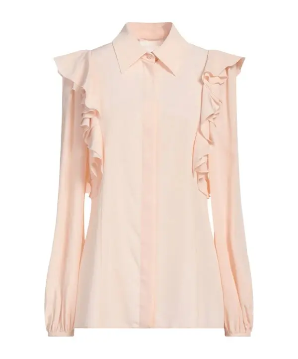 Chloé Pleated Long-sleeve Shirt - Pink