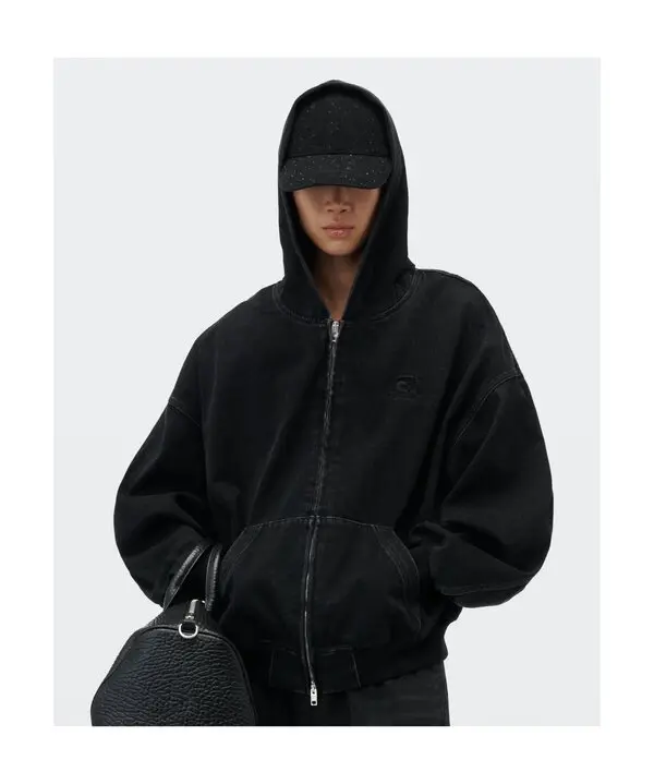 Alexander Wang Brushed Denim Oversized Hoodie