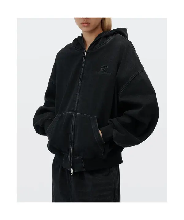 Alexander Wang Brushed Denim Oversized Hoodie