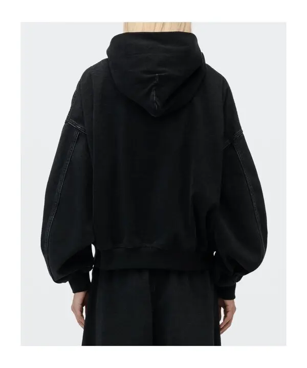 Alexander Wang Brushed Denim Oversized Hoodie