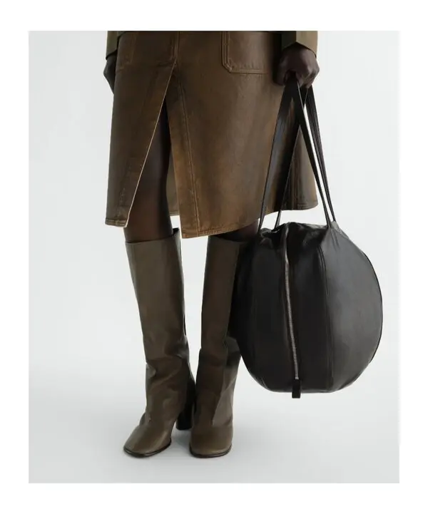 LEMAIRE Helmet Bag In Grained Paper Leather