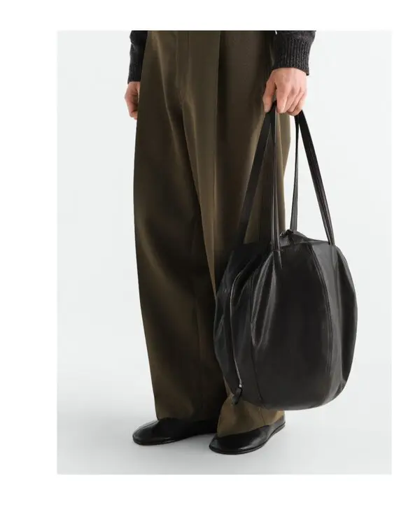 LEMAIRE Helmet Bag In Grained Paper Leather