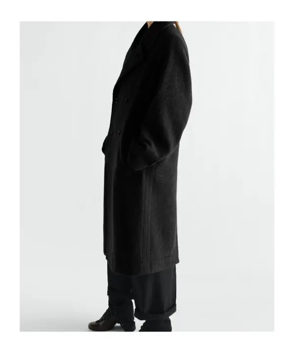 LEMAIRE Double-breasted Coat In Felted Wool And Alpaca Blend
