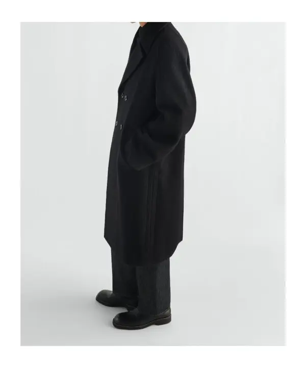 LEMAIRE Double-breasted Coat In Felted Wool And Alpaca Blend