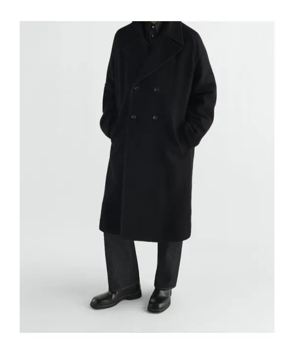 LEMAIRE Double-breasted Coat In Felted Wool And Alpaca Blend