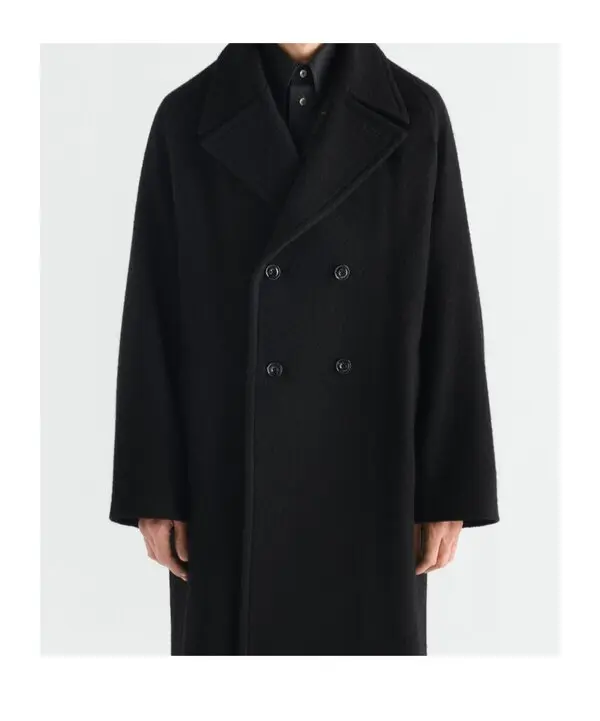 LEMAIRE Double-breasted Coat In Felted Wool And Alpaca Blend