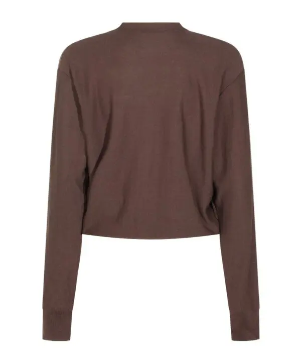 LEMAIRE Merino Wool Blend Trompe-l'œil Cardigan - Shitake