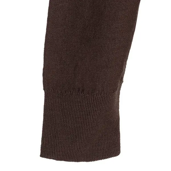 LEMAIRE Merino Wool Blend Trompe-l'œil Cardigan - Shitake