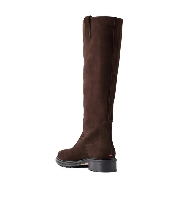 AeydĒ Solid Suede Knee Boots - Black