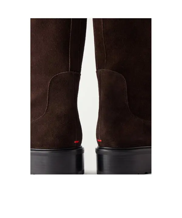 AeydĒ Solid Suede Knee Boots - Black