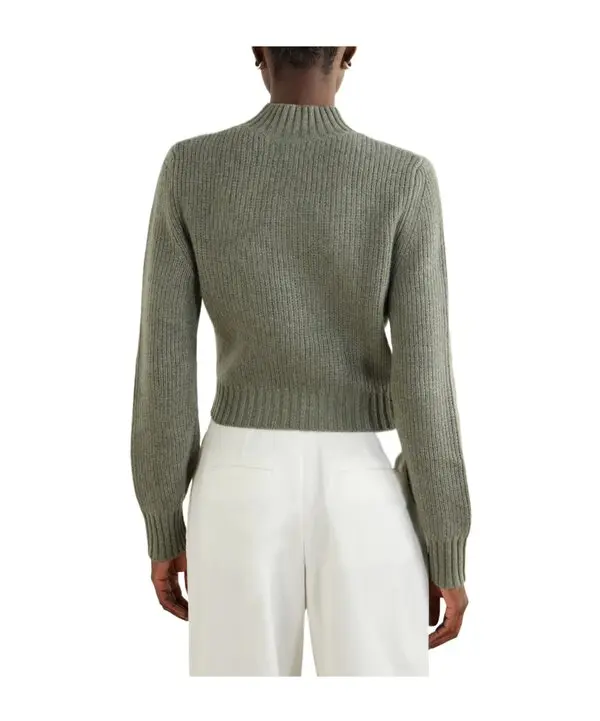 Le Kasha Ribbed Cropped Cashmere Turtleneck Sweater