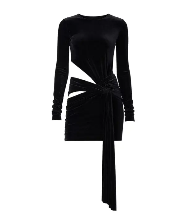 AMAZUIN Cut-out Lace-up Dress - Black