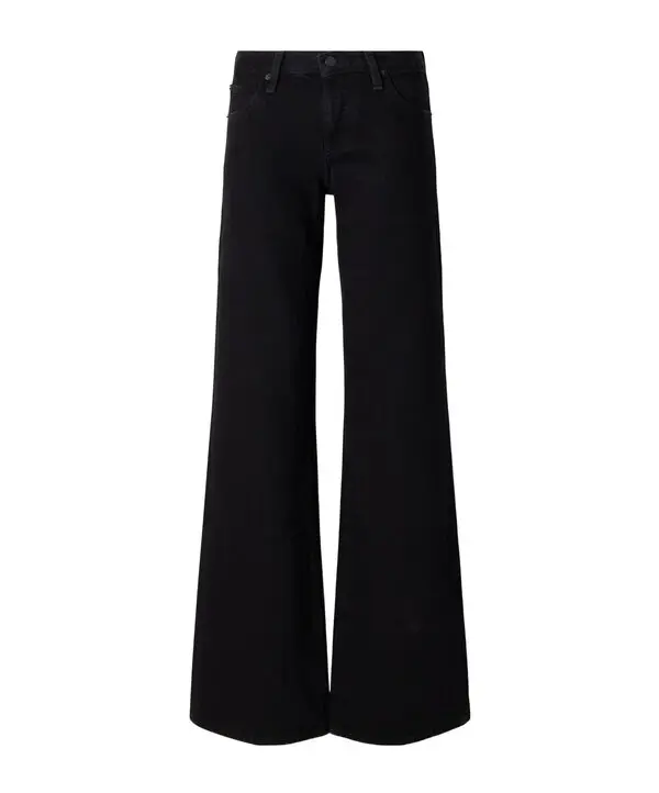 FRAME Low-rise Wide-leg Jeans - Black