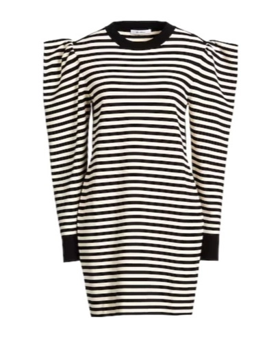 Max Mara Striped Long-sleeve T-shirt Dress - Black