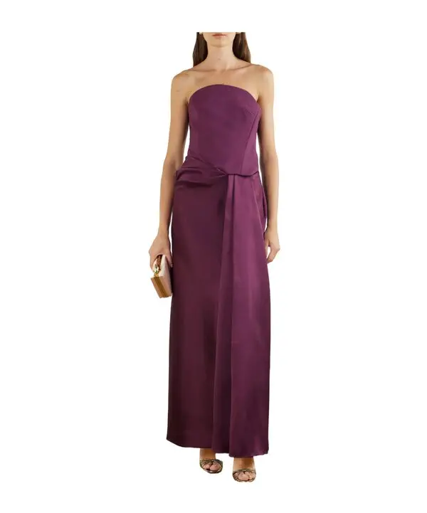 Solace Strapless Twill And Crepe Gown