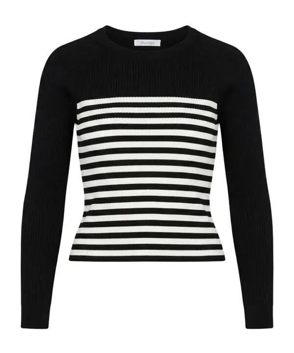 Max Mara Two-tone Knitted Long Sleeves - Black