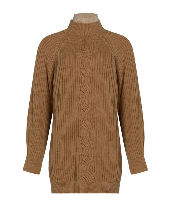 Max Mara Turtleneck Knit Sweater - Sand-colored