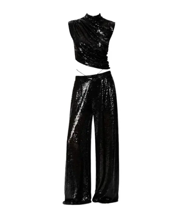 AMAZUIN Sequin-embellished Jumpsuit - Black
