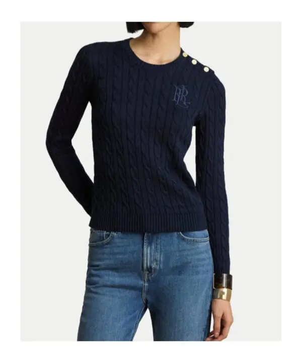 Ralph Lauren Button-trim Cable-knit Sweater