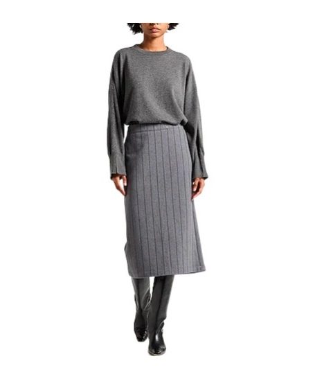 Brunello Cucinelli Striped Midi Skirt
