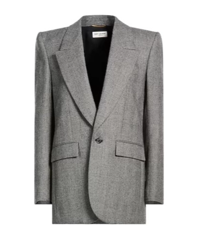 Saint Laurent Plaid Blazer - Grey