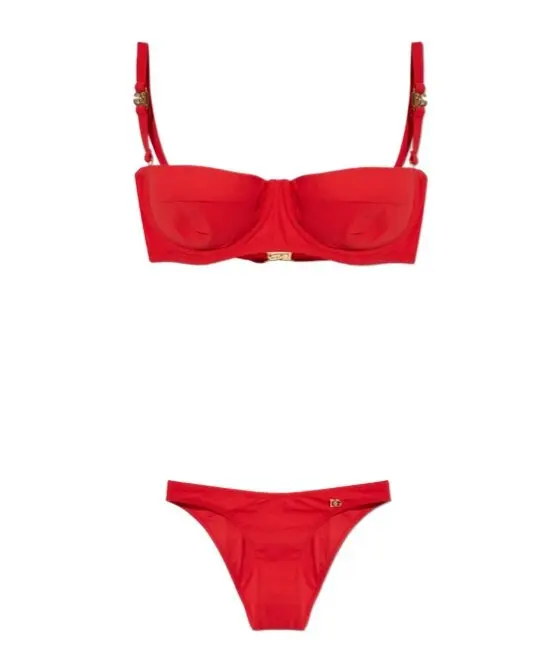 Dolce & Gabbana Logo Bikini Set - Red
