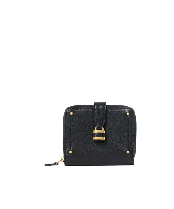 Chloé Paddington Bifold Wallet In Grained Leather - Black
