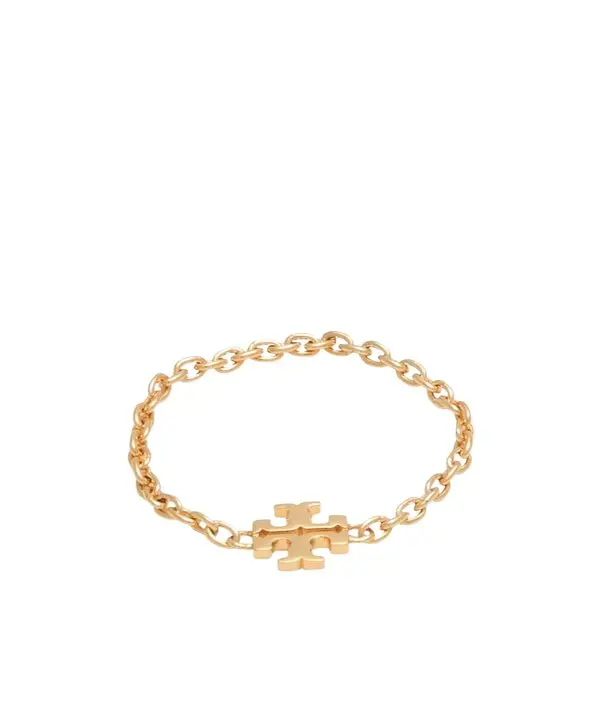 Tory Burch Clasp-free Ring With Logo Detail - Black