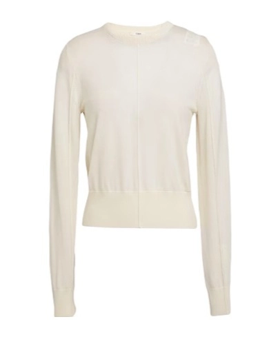 Chloé Solid Color Lightweight Wool Knit Sweater - White