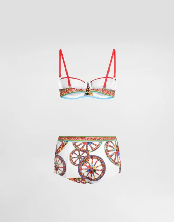 Dolce & Gabbana Carretto-print Balconette Bikini