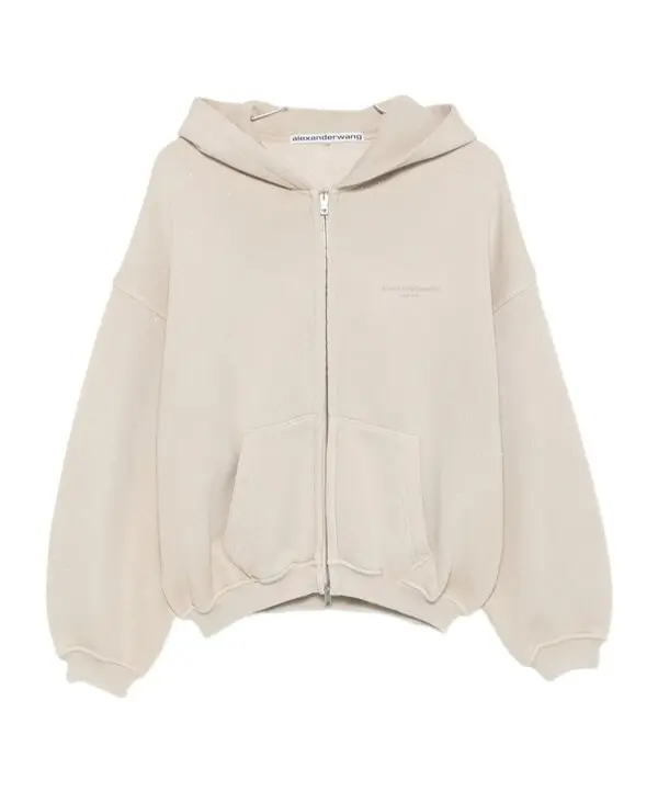 Alexander Wang Logo-print Zip-up Hoodie - No