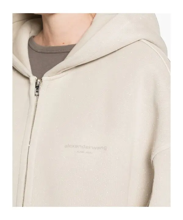 Alexander Wang Logo-print Zip-up Hoodie