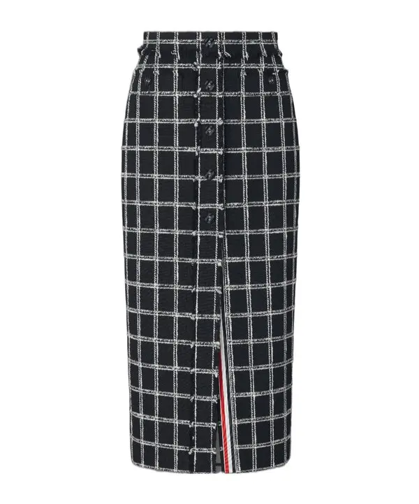 Thom Browne Windowpane Houndstooth Tweed Skirt
