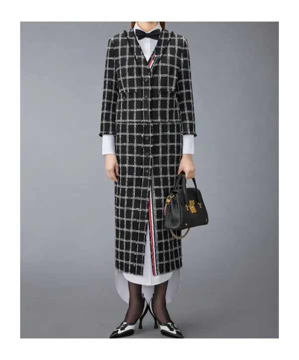 Thom Browne Windowpane Houndstooth Tweed Skirt
