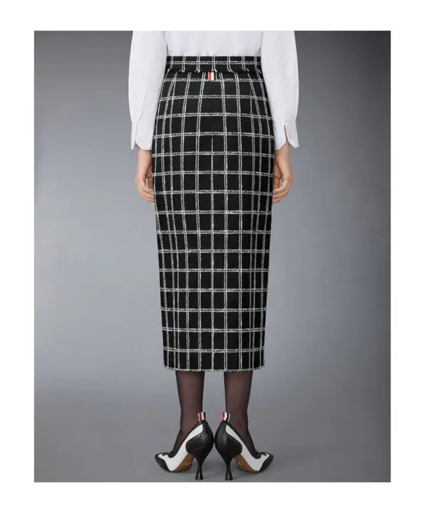 Thom Browne Windowpane Houndstooth Tweed Skirt