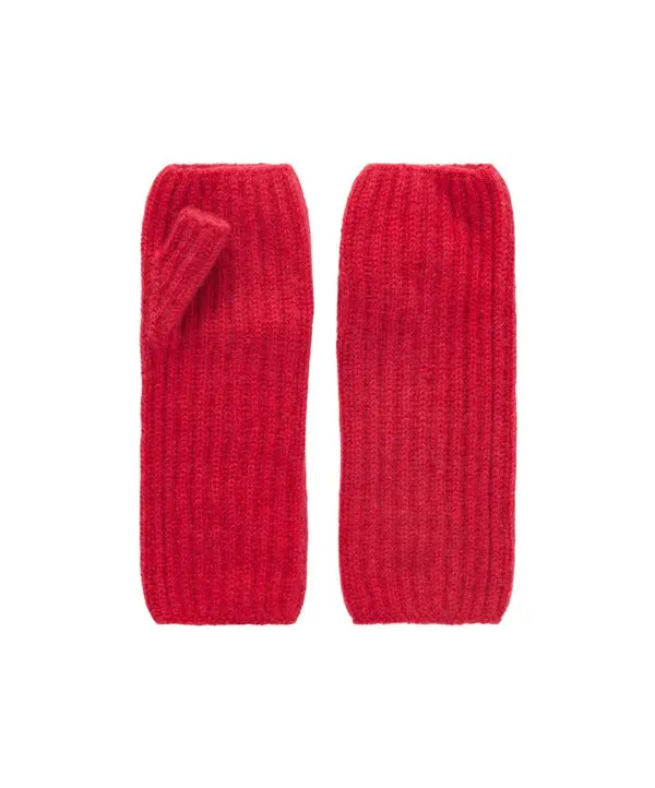 Johnstons Of Elgin Ribbed-knit Cashmere Gloves - Red