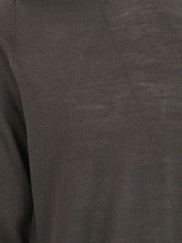 NUUR Fine-knit Long Sleeve T-shirt - Dark Brown