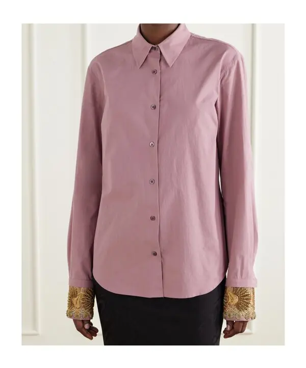 Dries Van Noten Embroidered Poplin Shirt - No