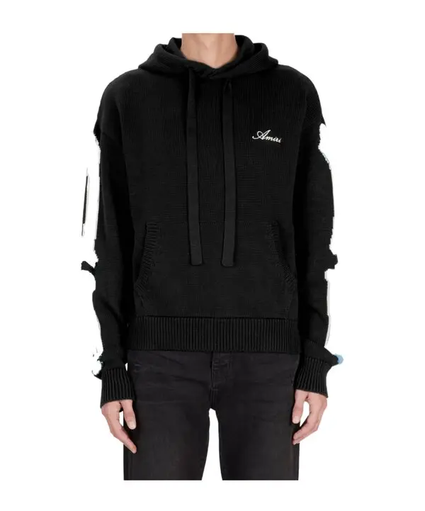 Amiri Knit Bones Hoodie - Black