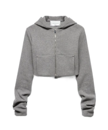 7 For All Mankind Wool-blend Pleated Zip-up Hoodie