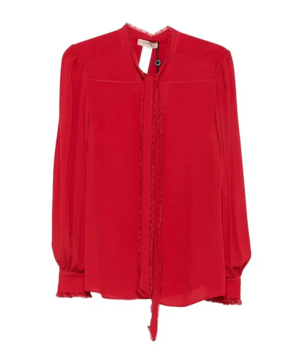 TWINSET Lace-trim Pussy-bow Blouse