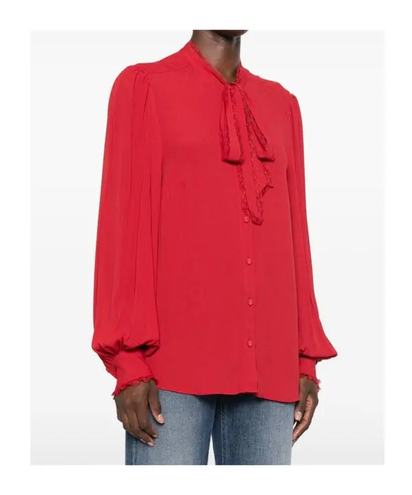 TWINSET Lace-trim Pussy-bow Blouse