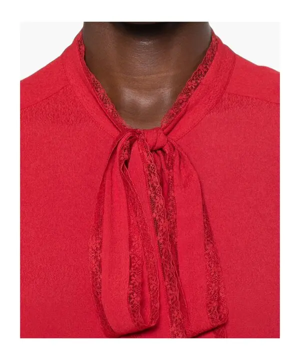 TWINSET Lace-trim Pussy-bow Blouse