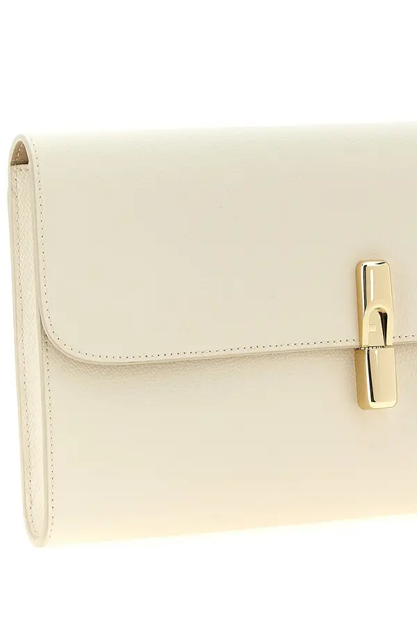 Furla Iride Logo-clasp Leather Clutch Bag