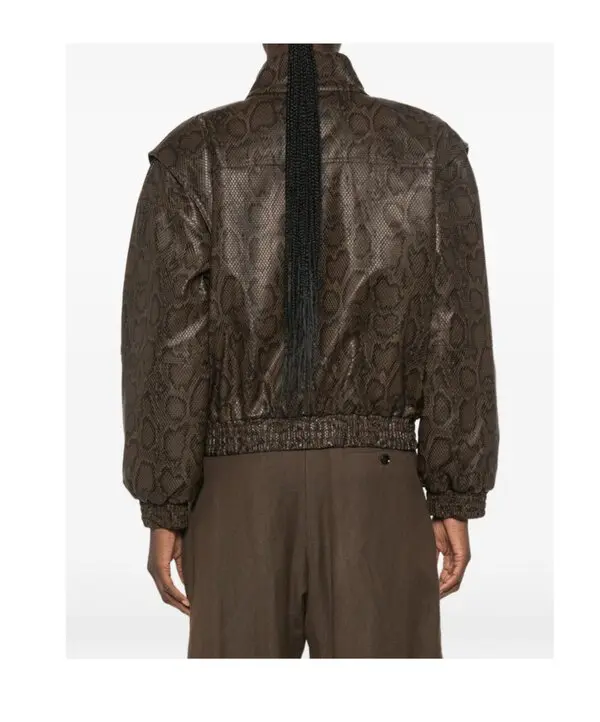 TWINSET Mock-neck Printed Casual Jacket
