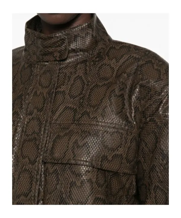 TWINSET Mock-neck Printed Casual Jacket